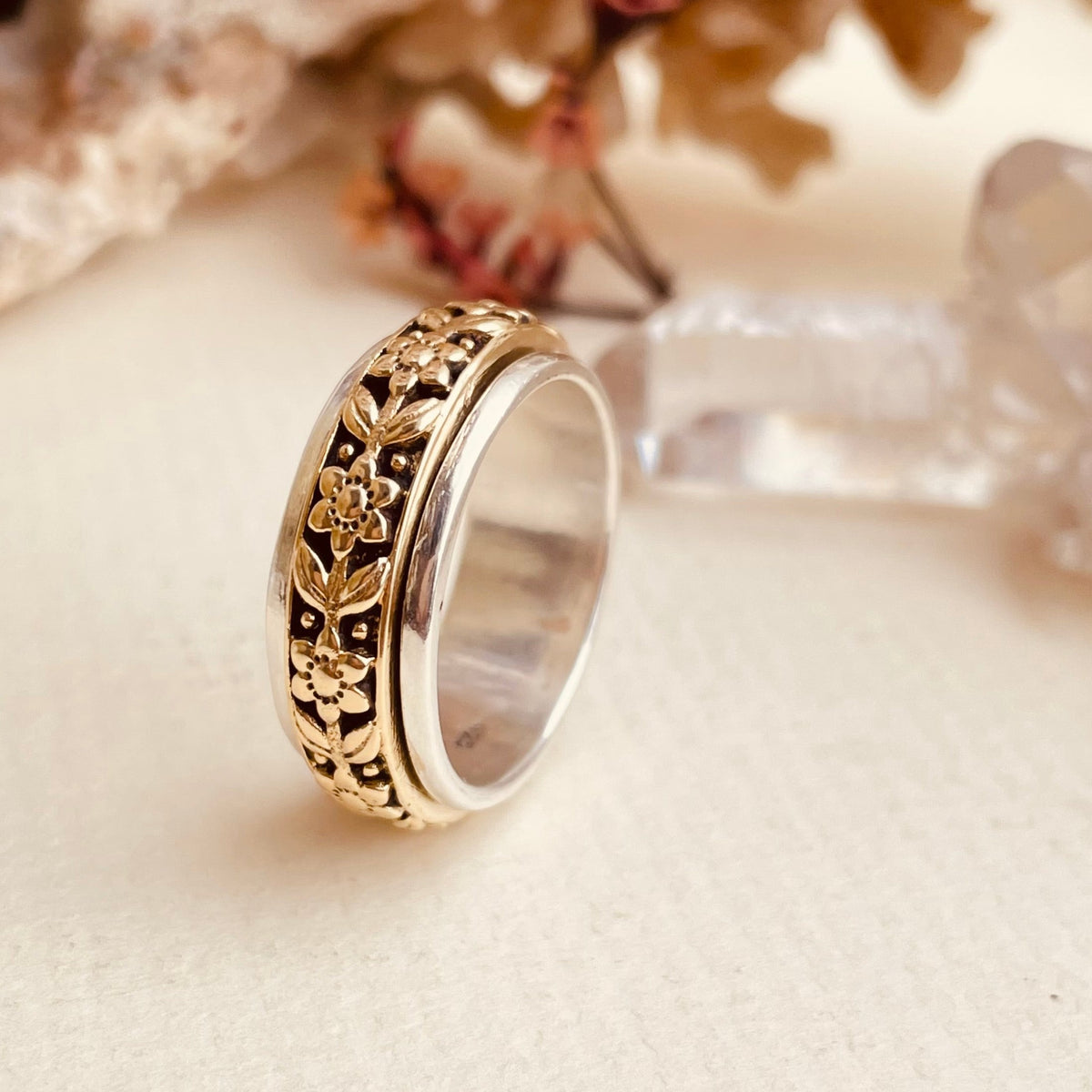 Handmade Fidget Spinner ring- Sterling Silver 925 anxiety spinner rings ...